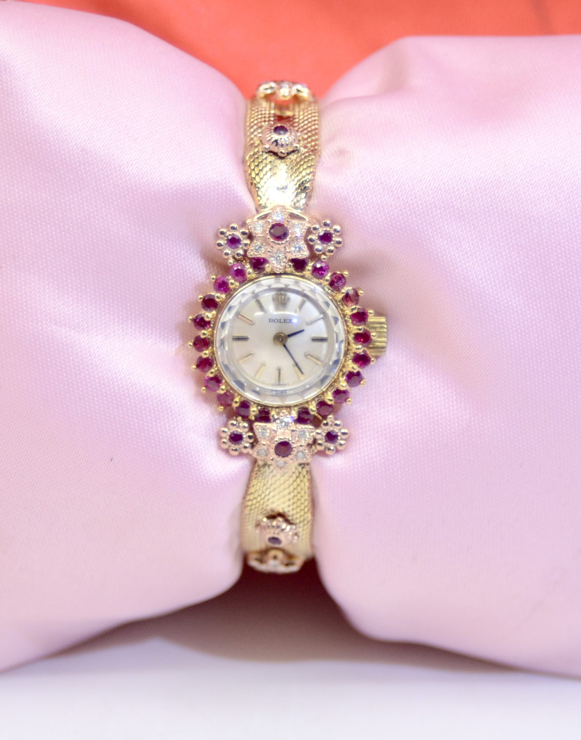 Vintage Rolex 14K Yellow Gold watch with Diamonds, Rubies – Top Jeweler NYC