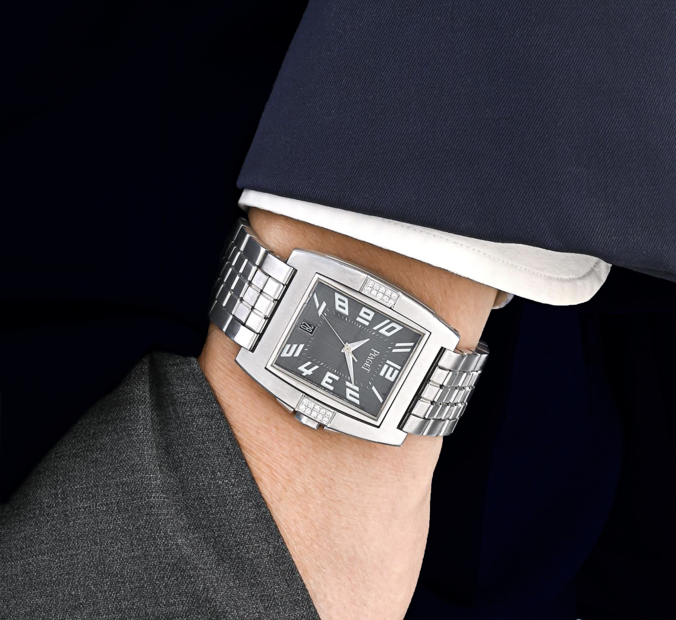 Piaget UPSTREAM Stainless Steel Automatic watch with Diamonds; date ...