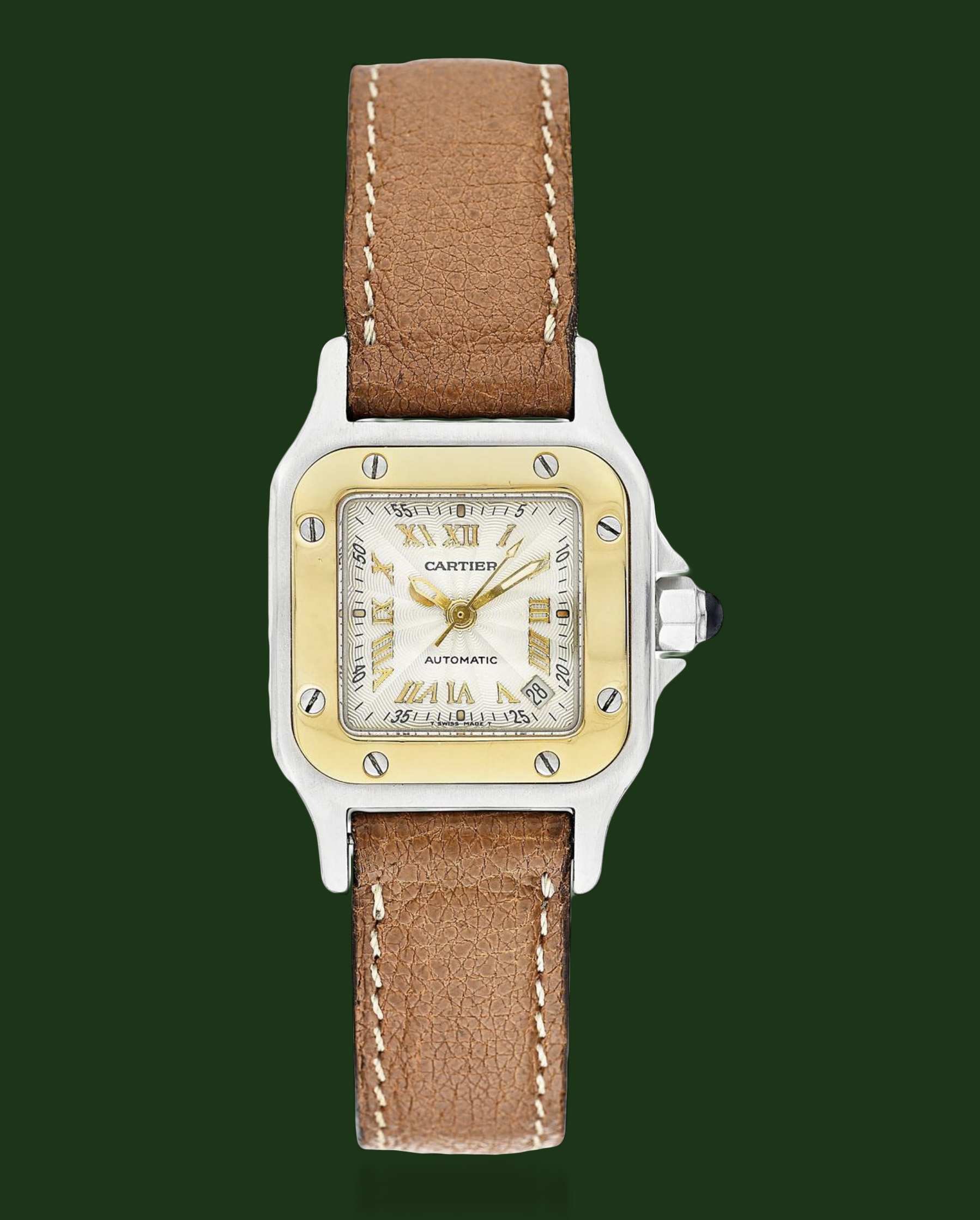 Cartier Santos Galbee 2423 Stainless Steel &18K Yellow Gold Automatic ...