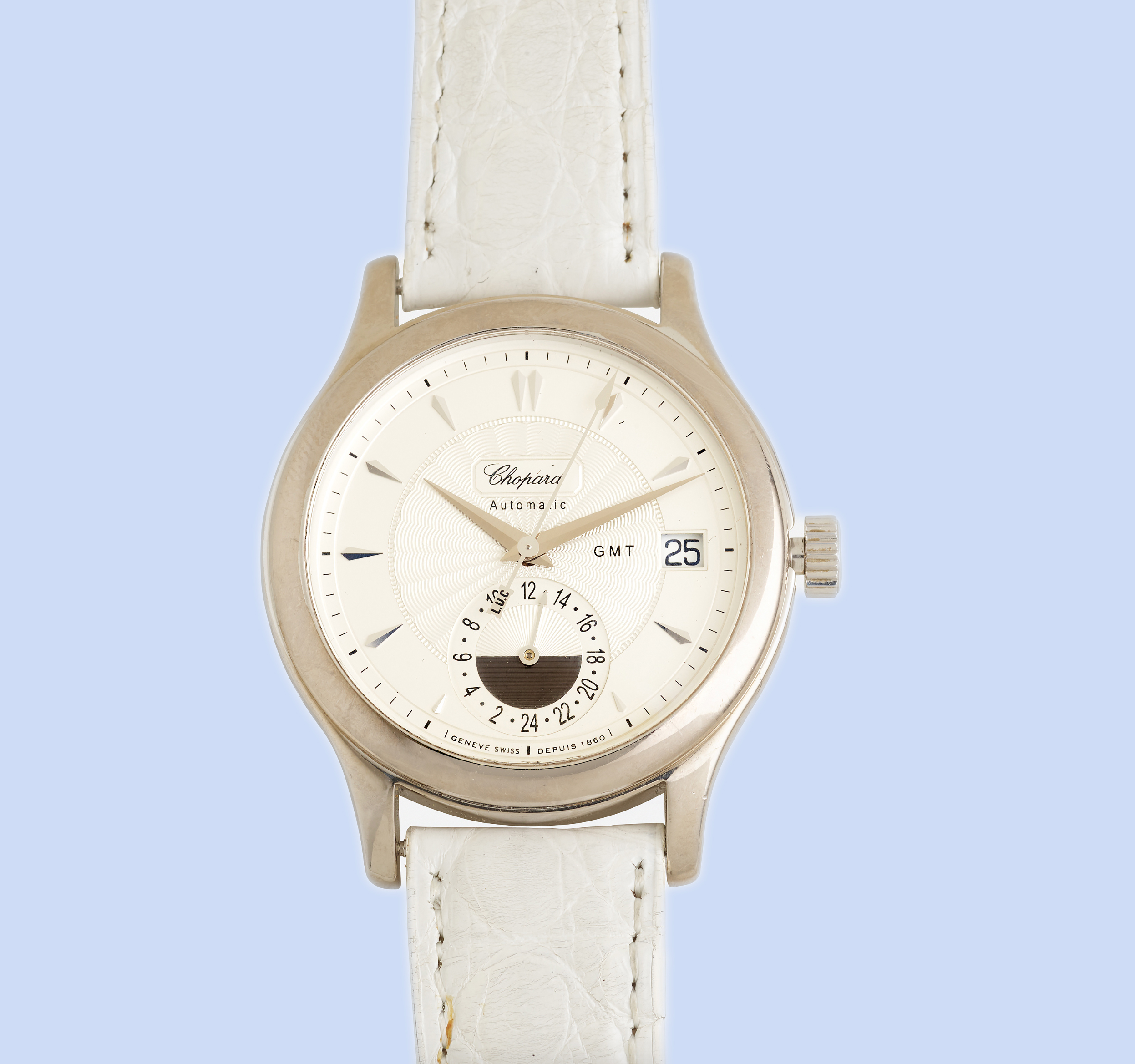 Chopard “LUC Classic GMT” 18K White Gold watch Automatic w/Skeleton ...
